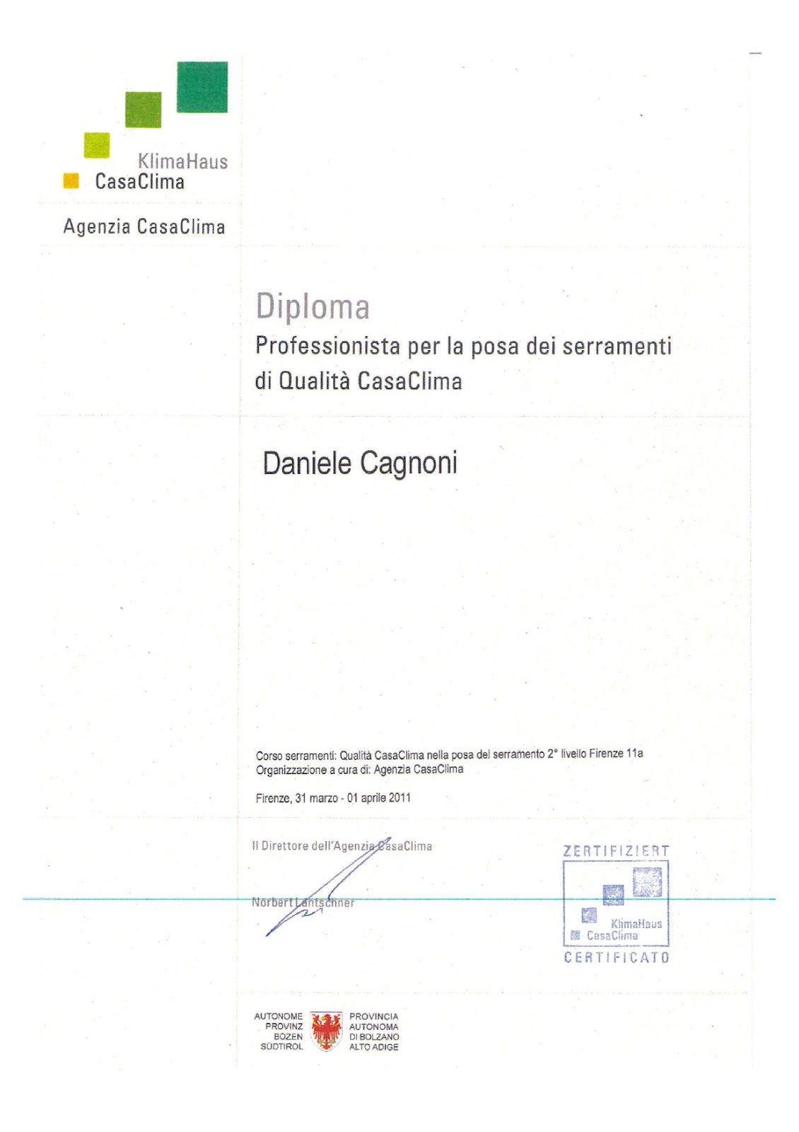 Daniele Cagnoni Curriculum Vitae - Daniele Cagnoni